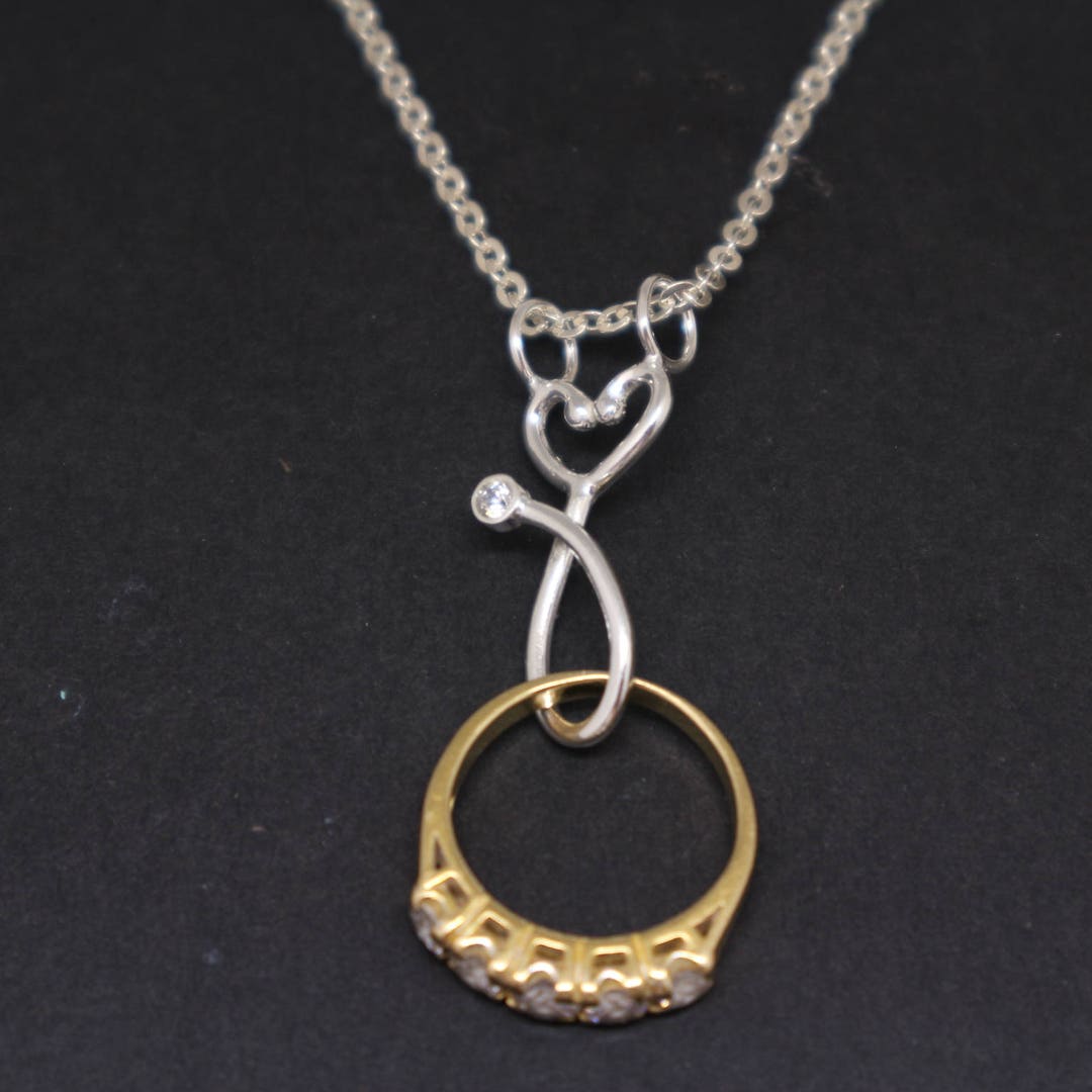 Nurse Practitioner Ring Holder Necklace Silver Heart Stethoscope ...