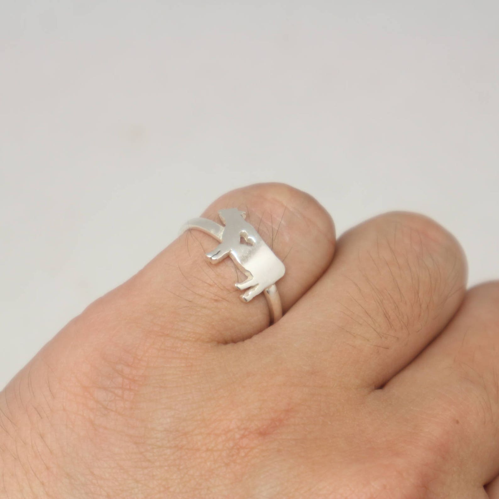 Silver Cow Cattle Ring Cow Jewelry Animal Ring Animal | Etsy