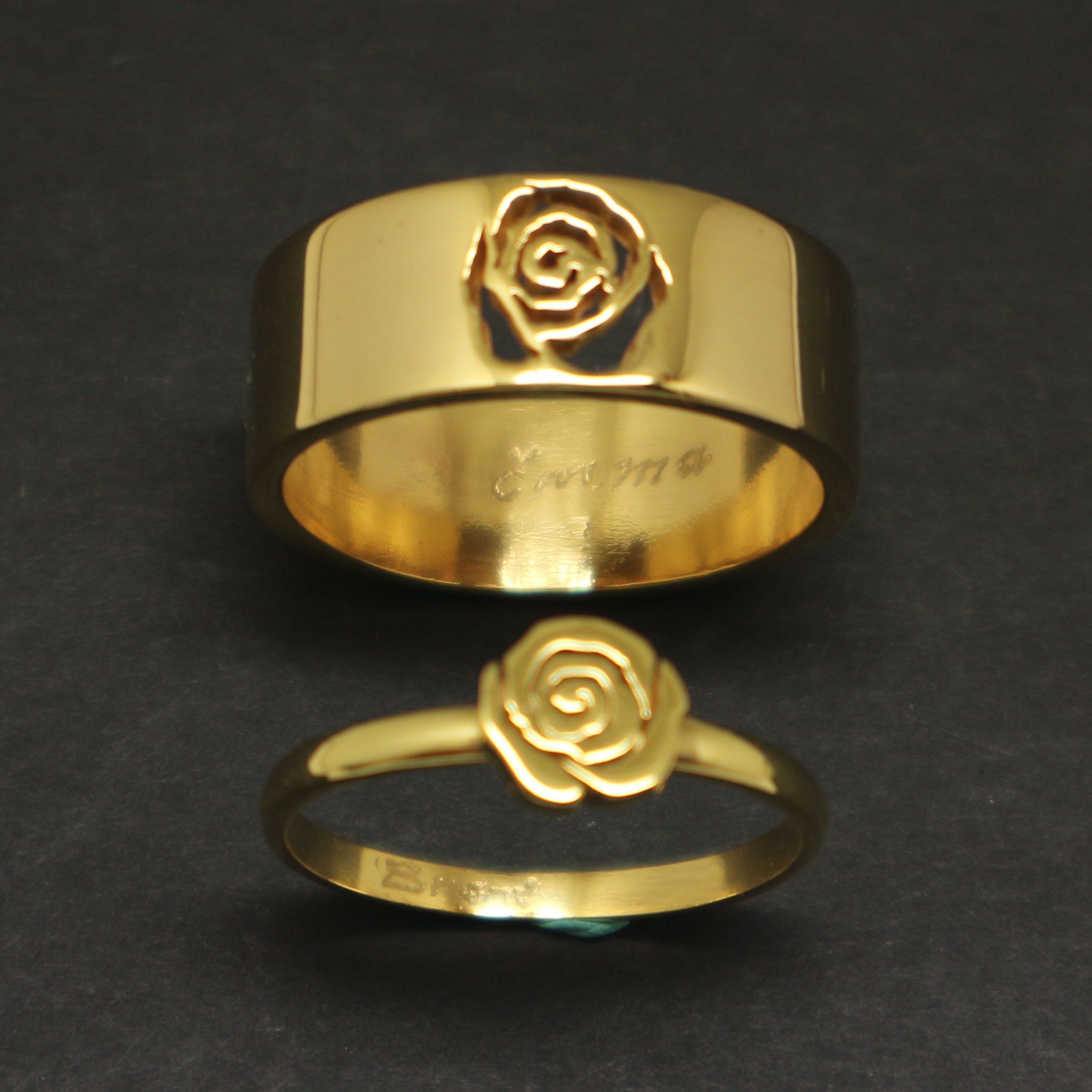 Rose Promise Ring for Couples - Flower Jewelry, His and Her Promise ...