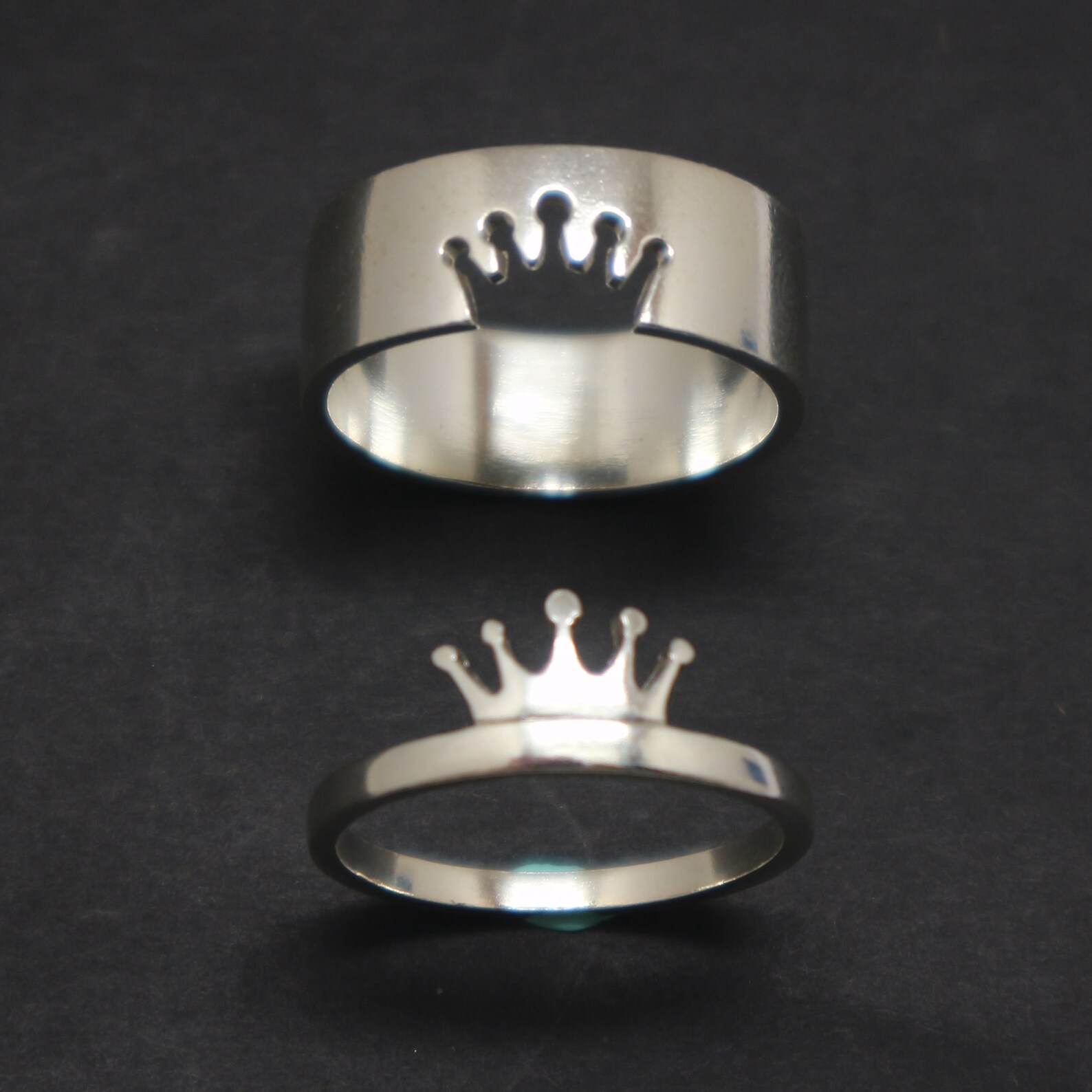 Crown Promise Ring for Couples Crown Jewelry Matching - Etsy