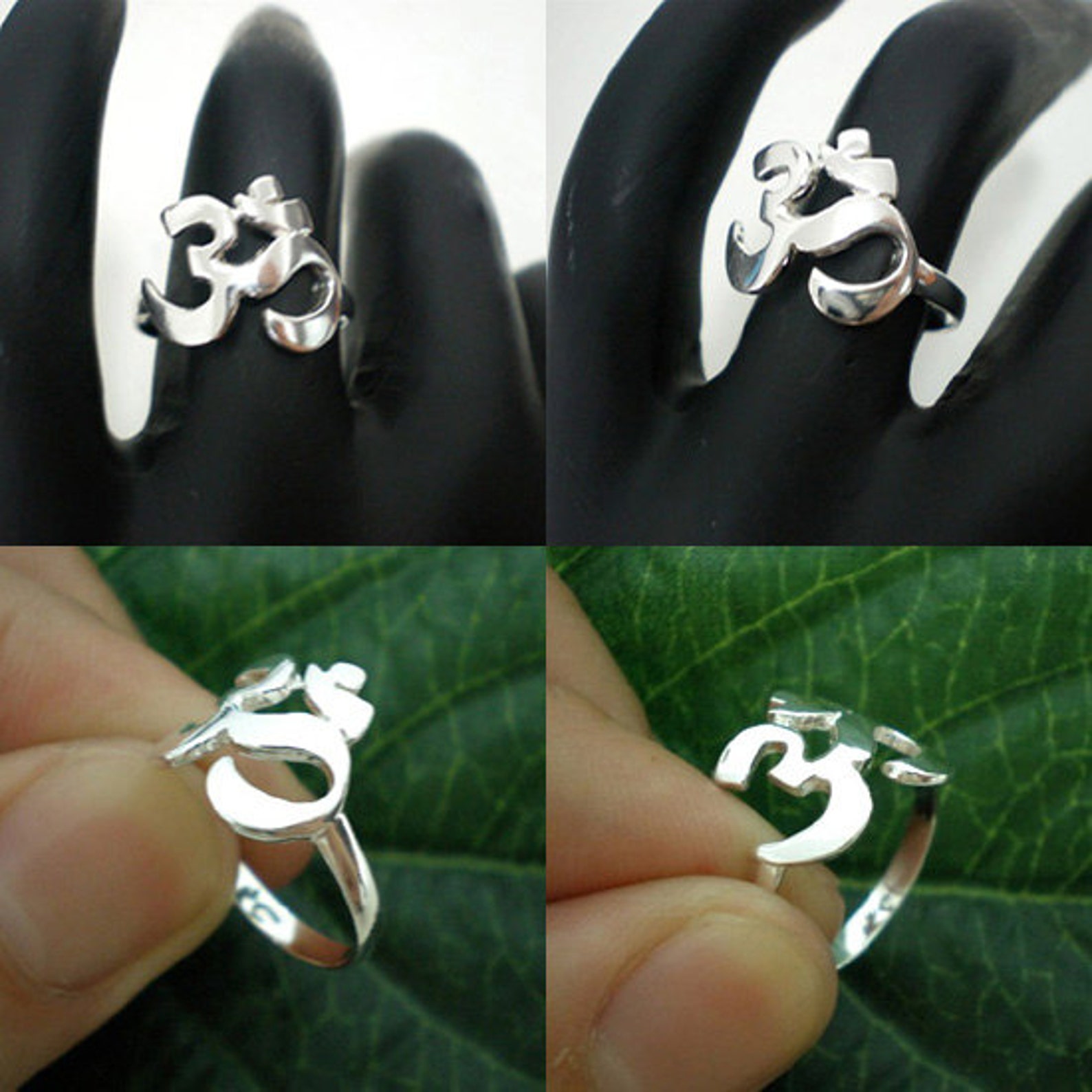 Om Mani Padme Hum Ring Sterling Silver OHM AUM Jewelry Om - Etsy