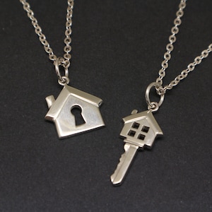 Silver House Key Lock Necklaces - Home Jewelry, Real Estate Agent ...