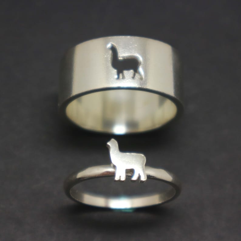 Llama Promise Ring for Couples Alpaca Animal Jewelry | Etsy