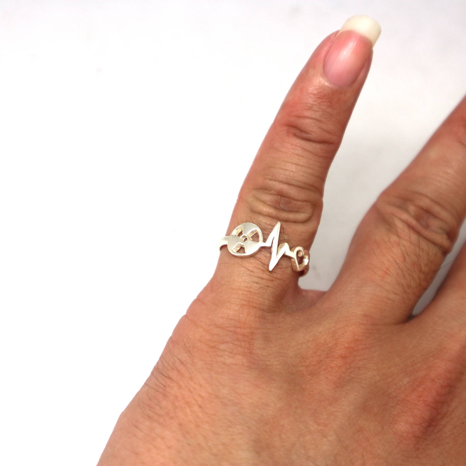 Silver Radiologic Technologist Heartbeat Ring Doctor Medical | Etsy