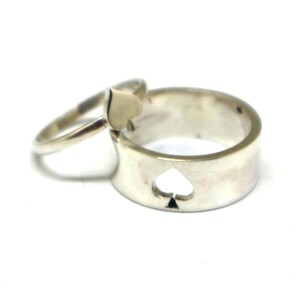 Silver Spade Matching Promise Ring for Poker Couples - Craft Your Most ...