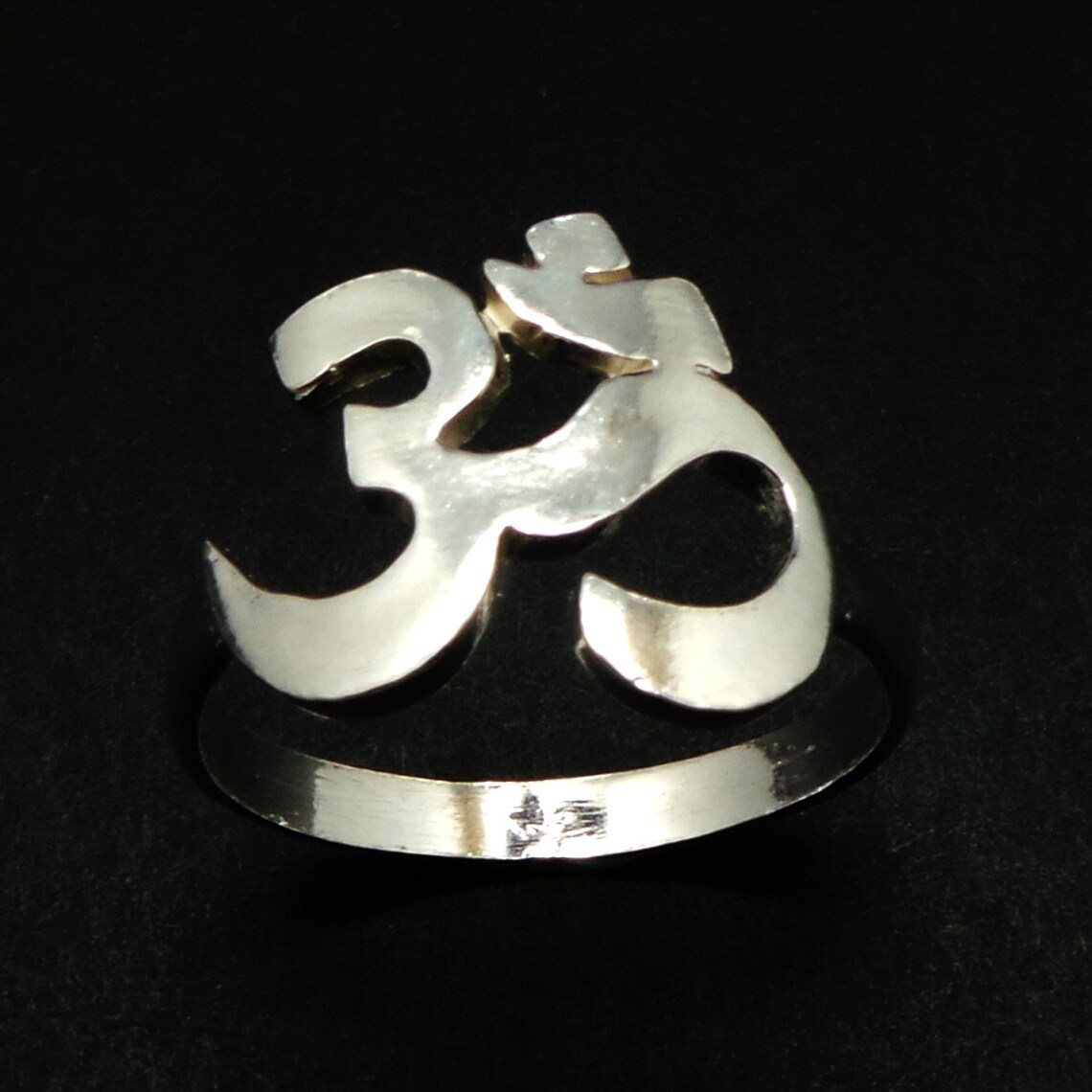 Om Mani Padme Hum Ring Sterling Silver OHM AUM Jewelry Om - Etsy