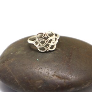 Silver Polyamory Heart Infinity Knot Ring - Throuple Ring Pride Jewelry ...