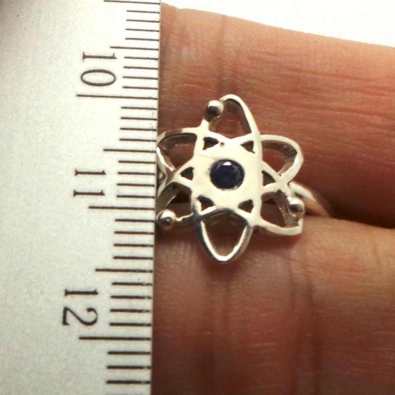 Silver Science Symbol Ring Atom Eletron Ring Nuclear Ring - Etsy