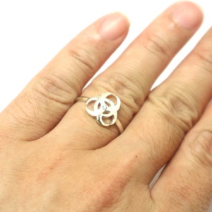 Silver Biohazard Symbol Ring - Zombie, Gift for Her, Best Friend, Women ...