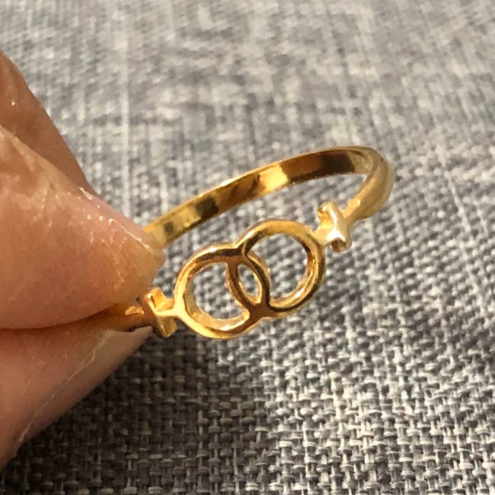 Silver Double Venus Lesbian Ring Women Symbol Interlocking | Etsy