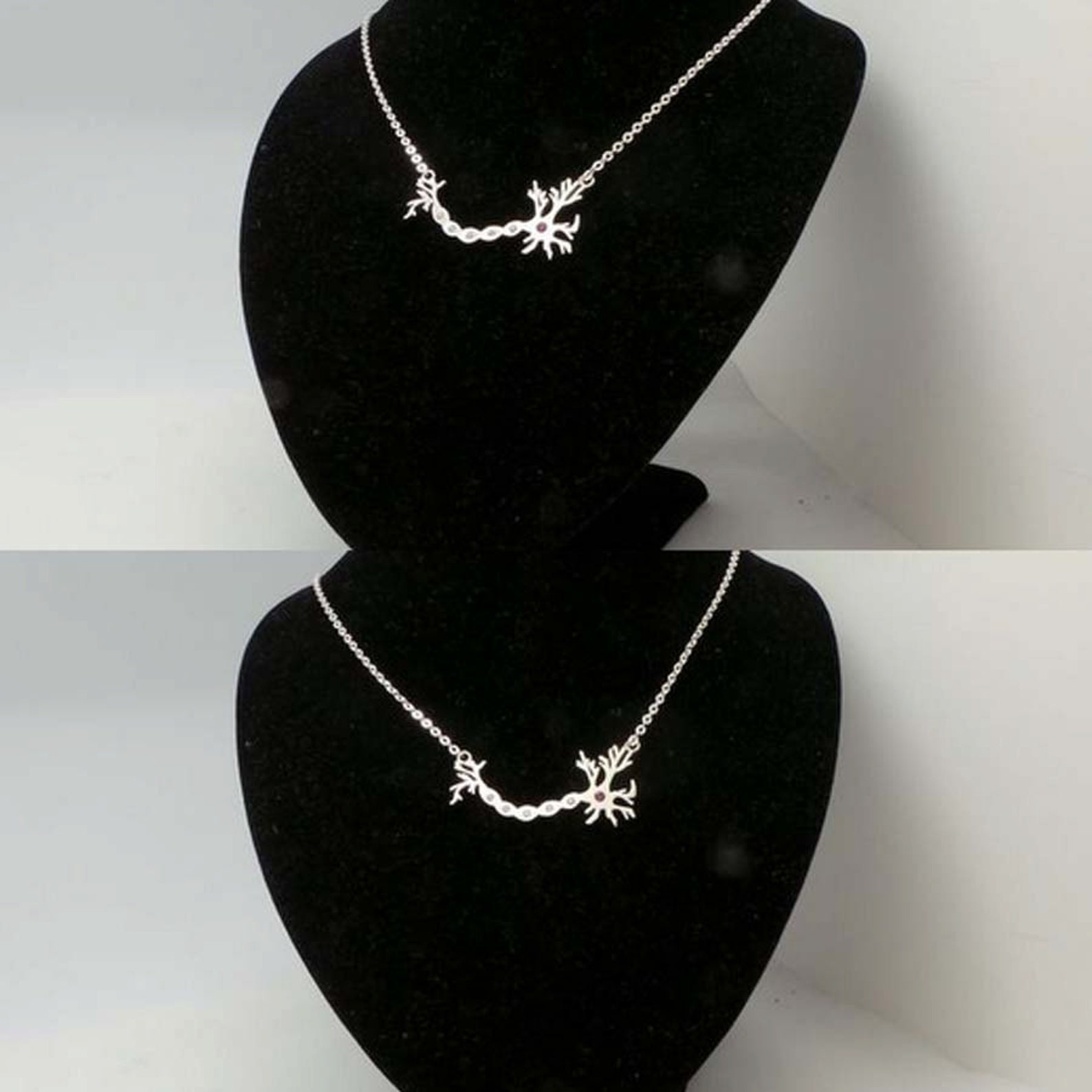 Silver Neuron Neuroscience Necklace - Science Anatomy Biology Jewelry ...