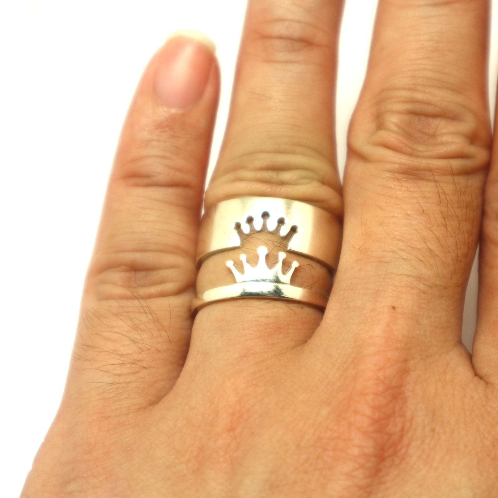 Crown Promise Ring for Couples Crown Jewelry Matching - Etsy