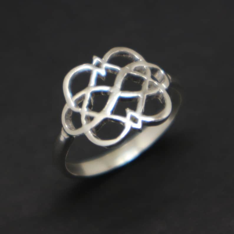 Silver Polyamory Heart Infinity Knot Ring Lgbt Pride - Etsy