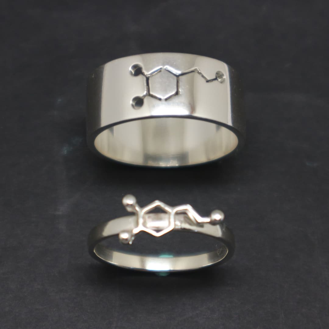 Dopamine Molecule Promise Ring for Couple - His and Her Matching ...