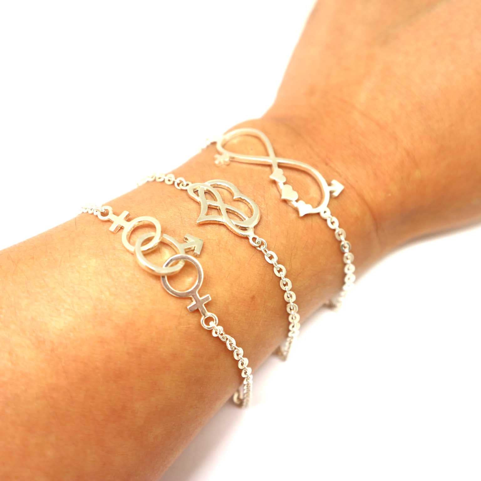 Polyamory Bracelet Bangle - Polyamory Jewelry, Poly Pride Infinity ...