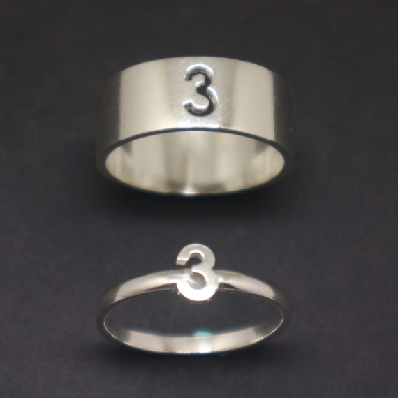 Number Promise Ring for Couples Personalized Number Jewelry | Etsy