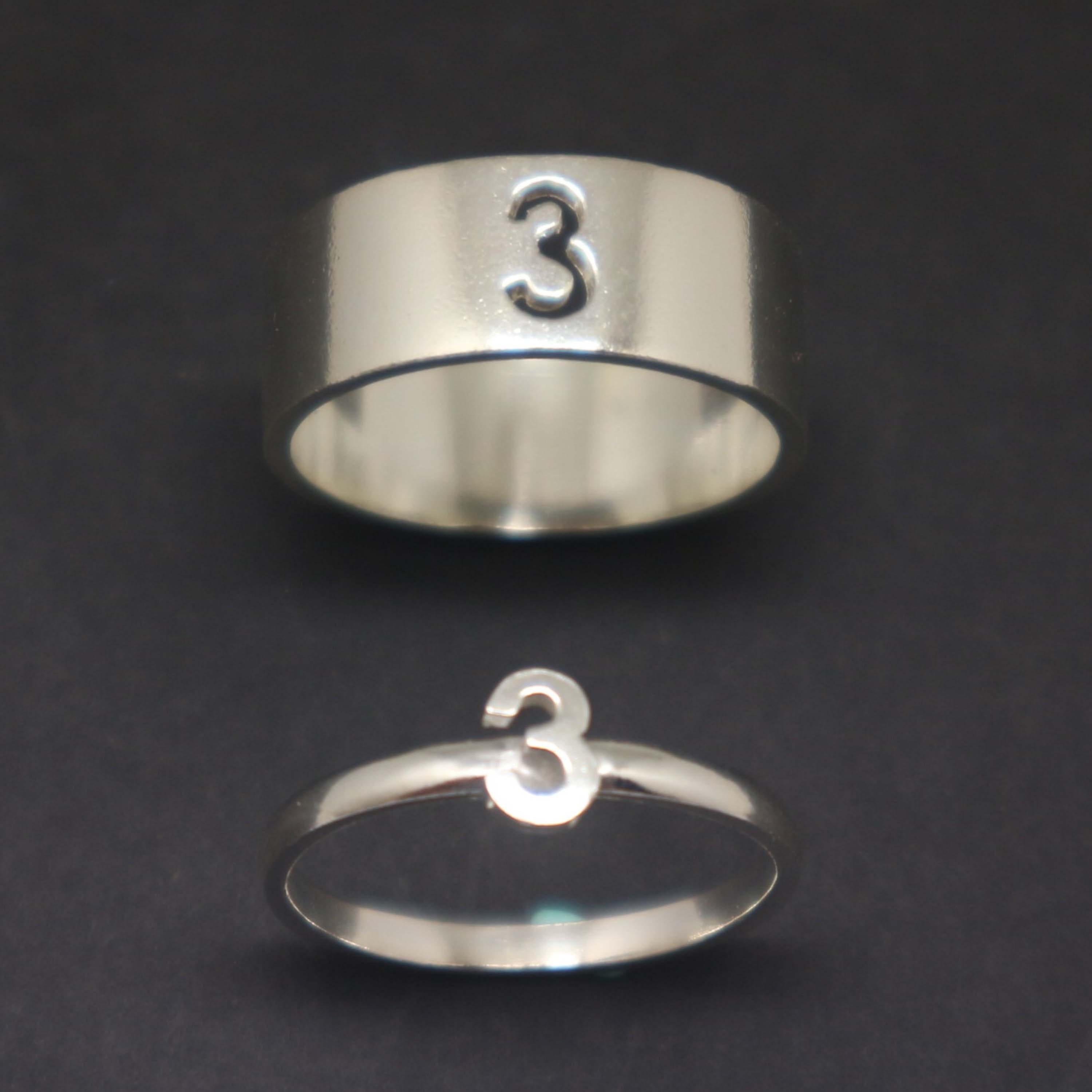 Silver Number 3 Promise Ring : Personalized Custom Boyfriend ...