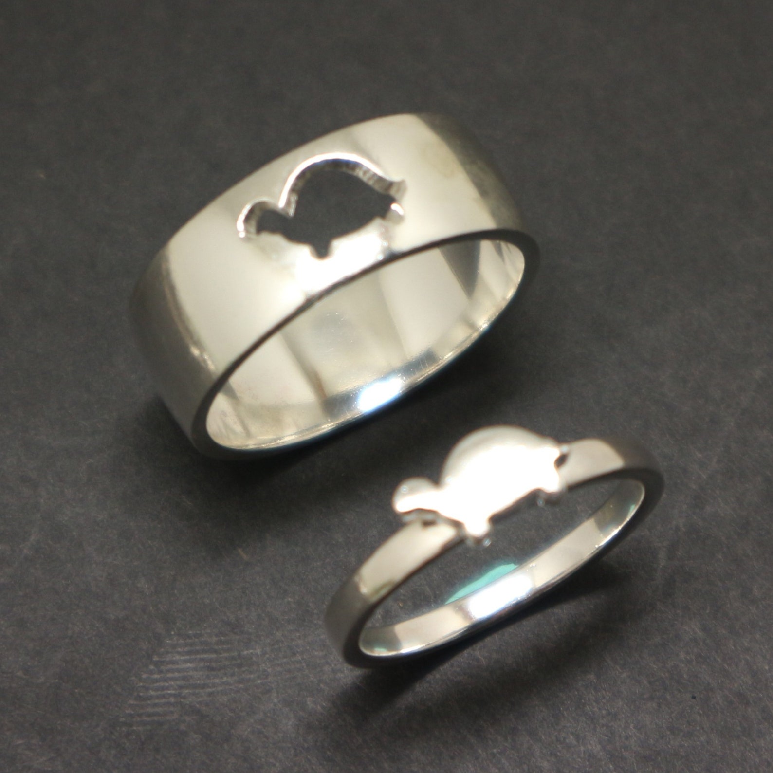 Turtle Dinosaur Promise Ring for Couples Turtle Jewelry - Etsy