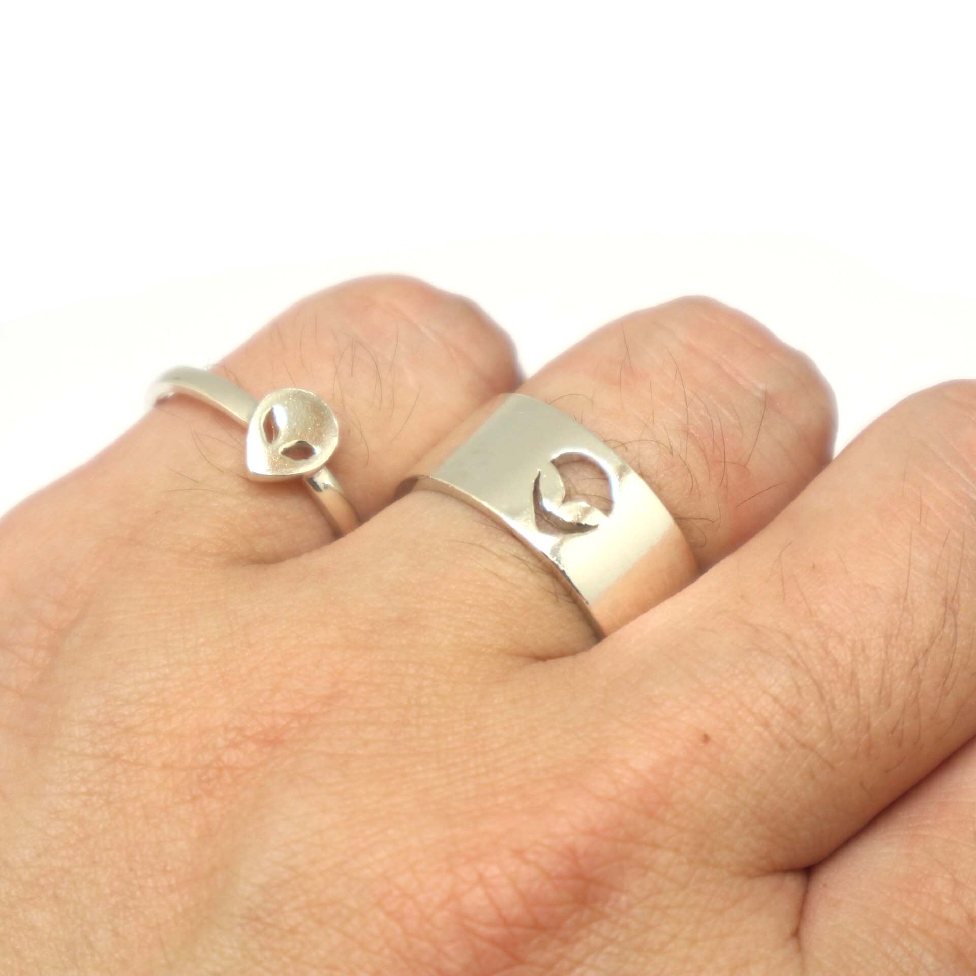 Alien Promise Ring for Couples Alien Jewelry Ufo | Etsy