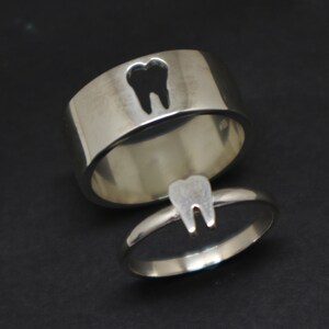 Dentist Teeth Promise Ring for Couples - Tooth Jewelry, Matching His ...
