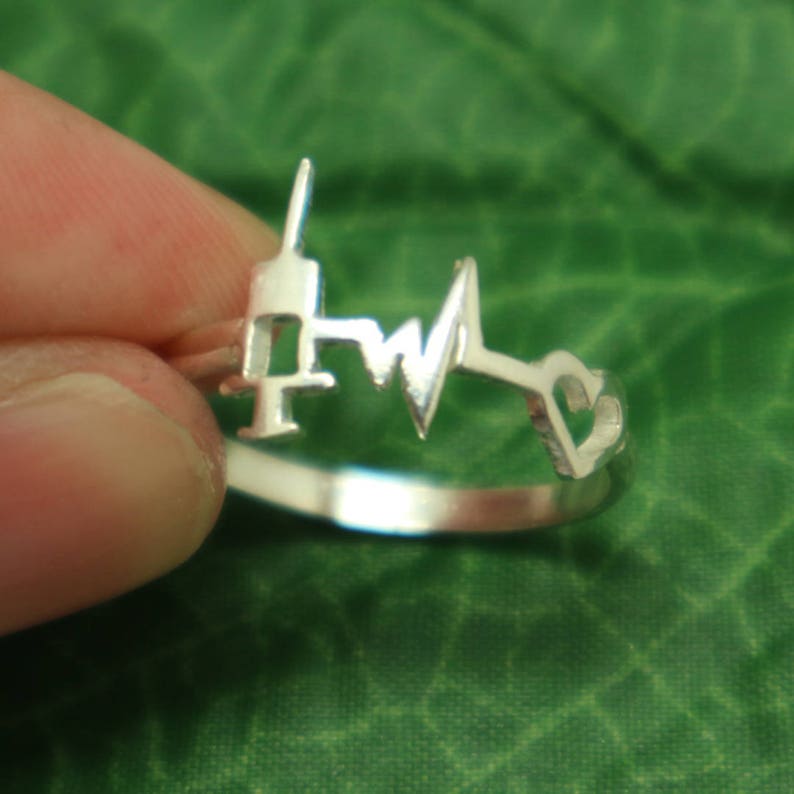 Silver Anesthesiologist Ring Nursing Student School | Etsy