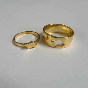 Turtle Dinosaur Promise Ring for Couples - Turtle Jewelry, Matching His ...