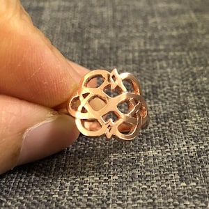 Silver Polyamory Heart Infinity Knot Ring - Throuple Ring Pride Jewelry ...