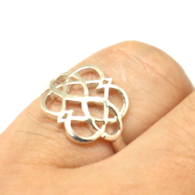 Silver Polyamory Heart Infinity Knot Ring Lgbt Pride - Etsy