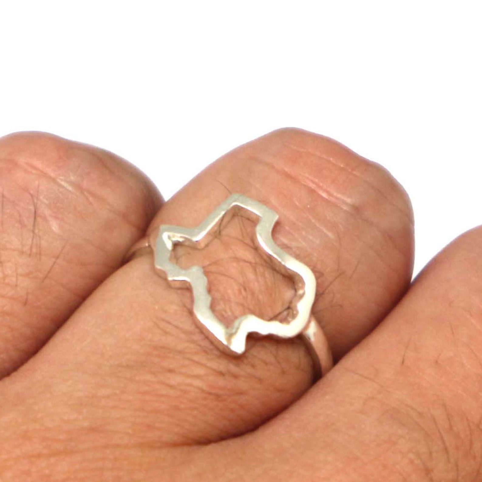 Silver Texas State Ring Personalized Custom State Ring - Etsy