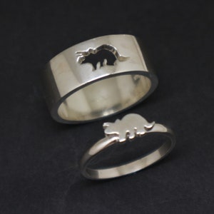 Triceratops Promise Ring for Couples - Dinosaur Ring, Matching His and ...