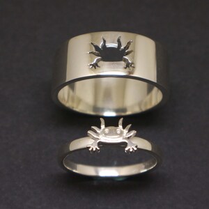 Silver Axolotl Matching Ring for Couples - Anniversary Promise Ring ...