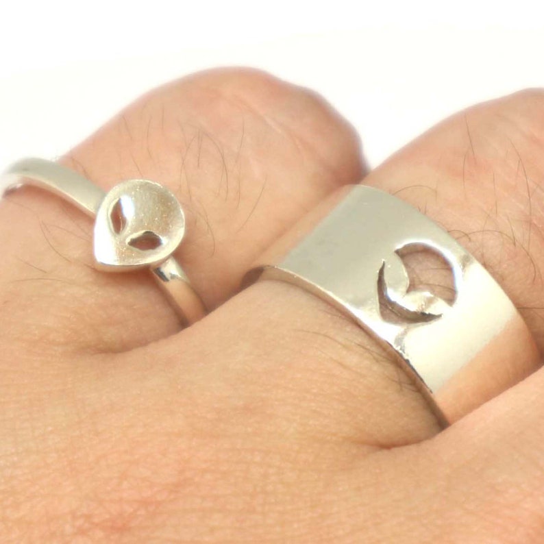 Alien Promise Ring for Couples Alien Jewelry Ufo - Etsy