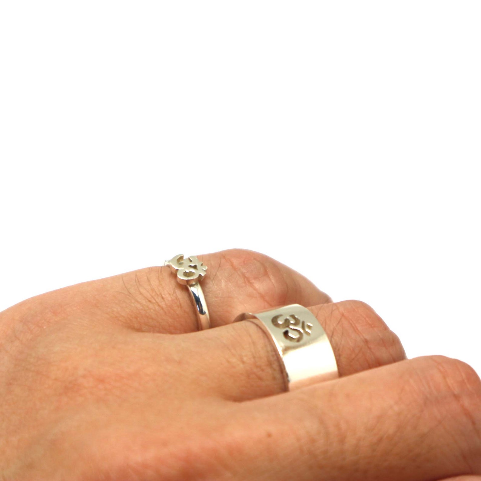 Om Couple Set Promise Ring Alternative Engagement Wedding Matching Ring ...