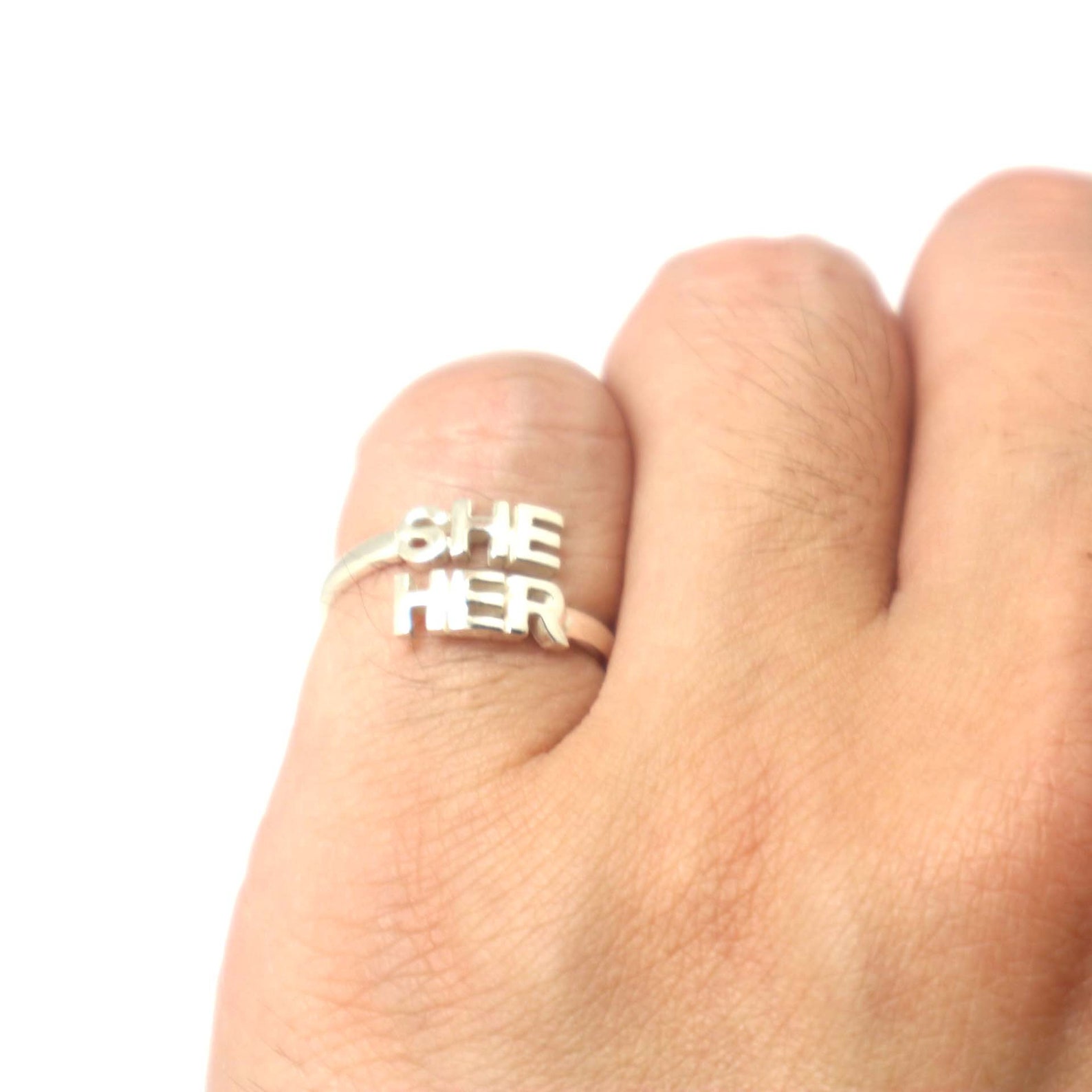 Pronoun Gender She Her Ring Pride Jewelry Trans | Etsy