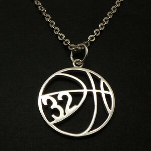 Personalized Number Basketball Necklace - Basketball Jewelry ...