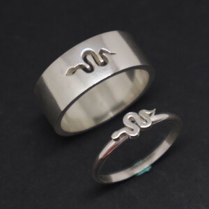 Snake Couple Set Promise Ring - Snake Jewelry, His and Her Matching ...