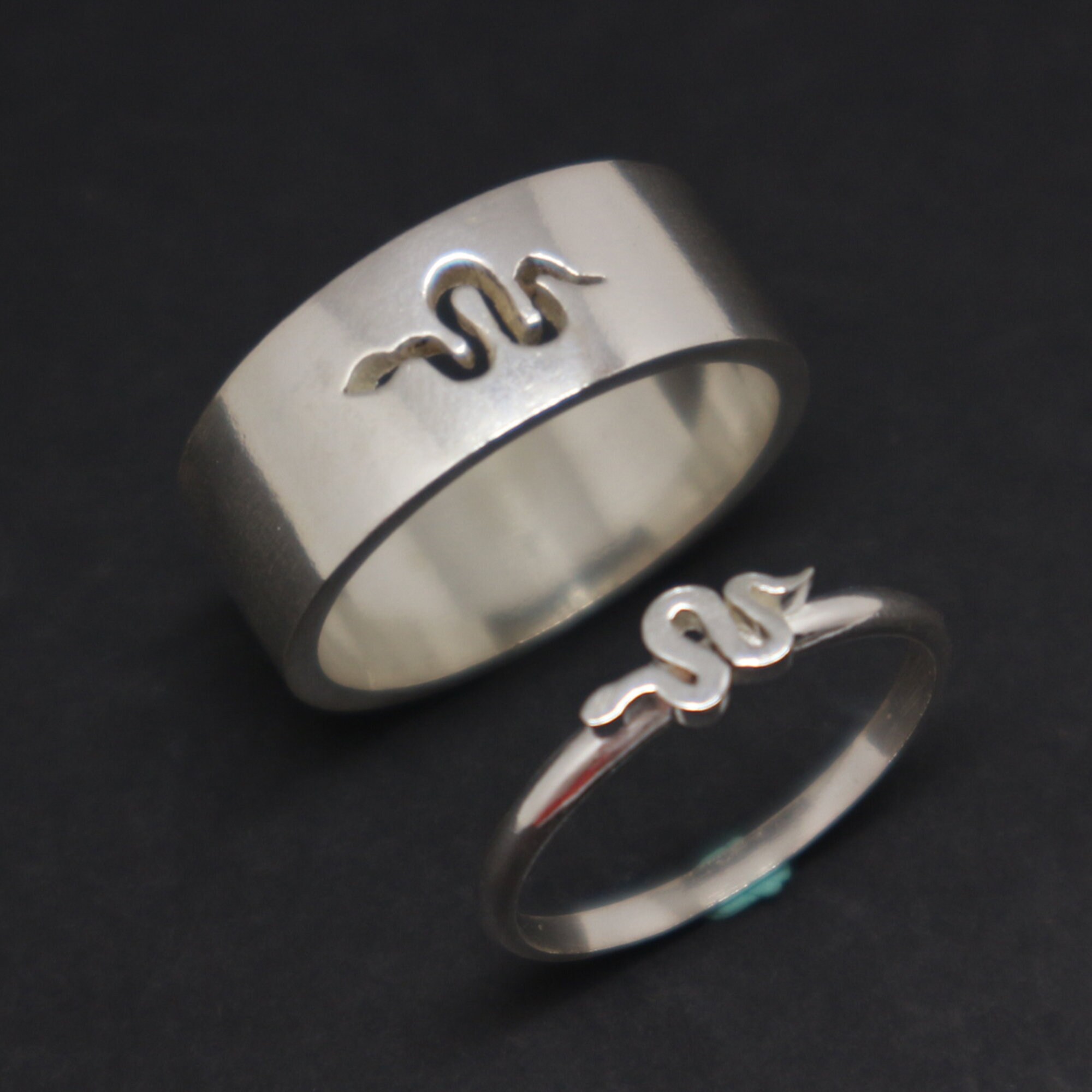 Snake Couple Set Promise Ring Snake Jewelry His and Her - Etsy UK