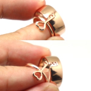 Key and Lock Couple Promise Ring - Matching Rings, His and Her Ring ...