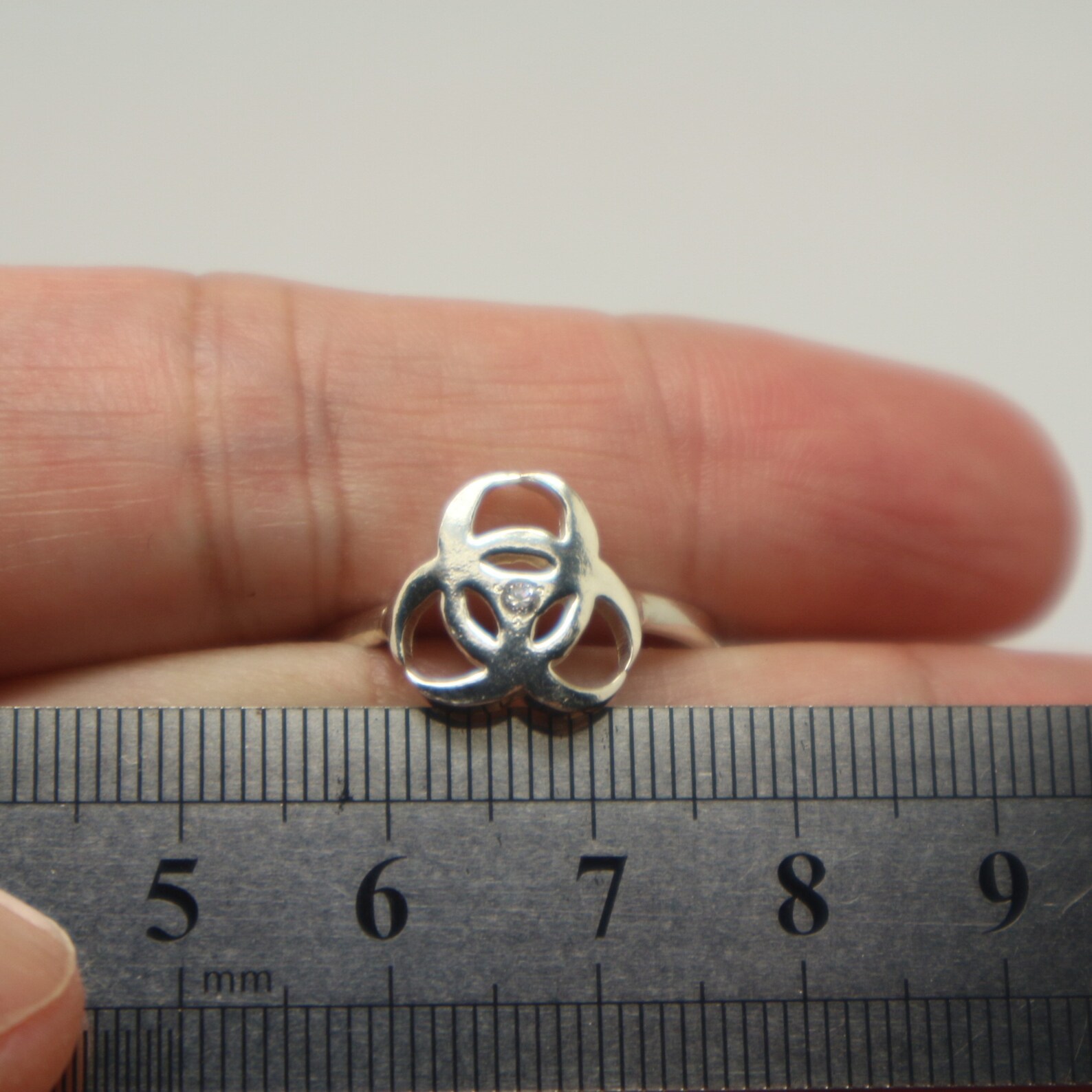 Silver Biohazard Symbol Ring Zombie Gift for Her Best - Etsy