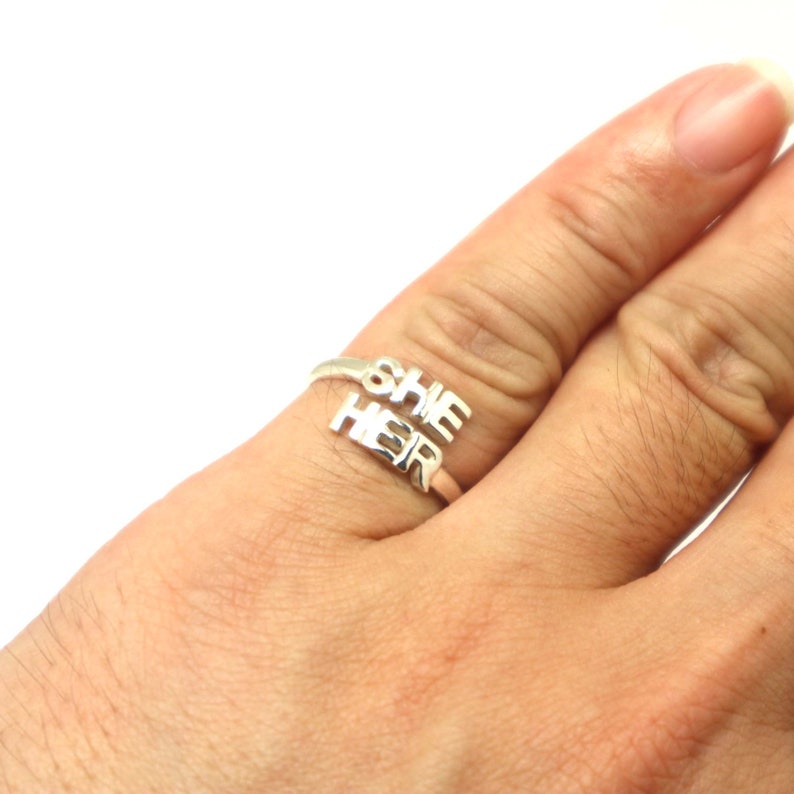 Pronoun Gender She Her Ring Pride Jewelry Trans | Etsy