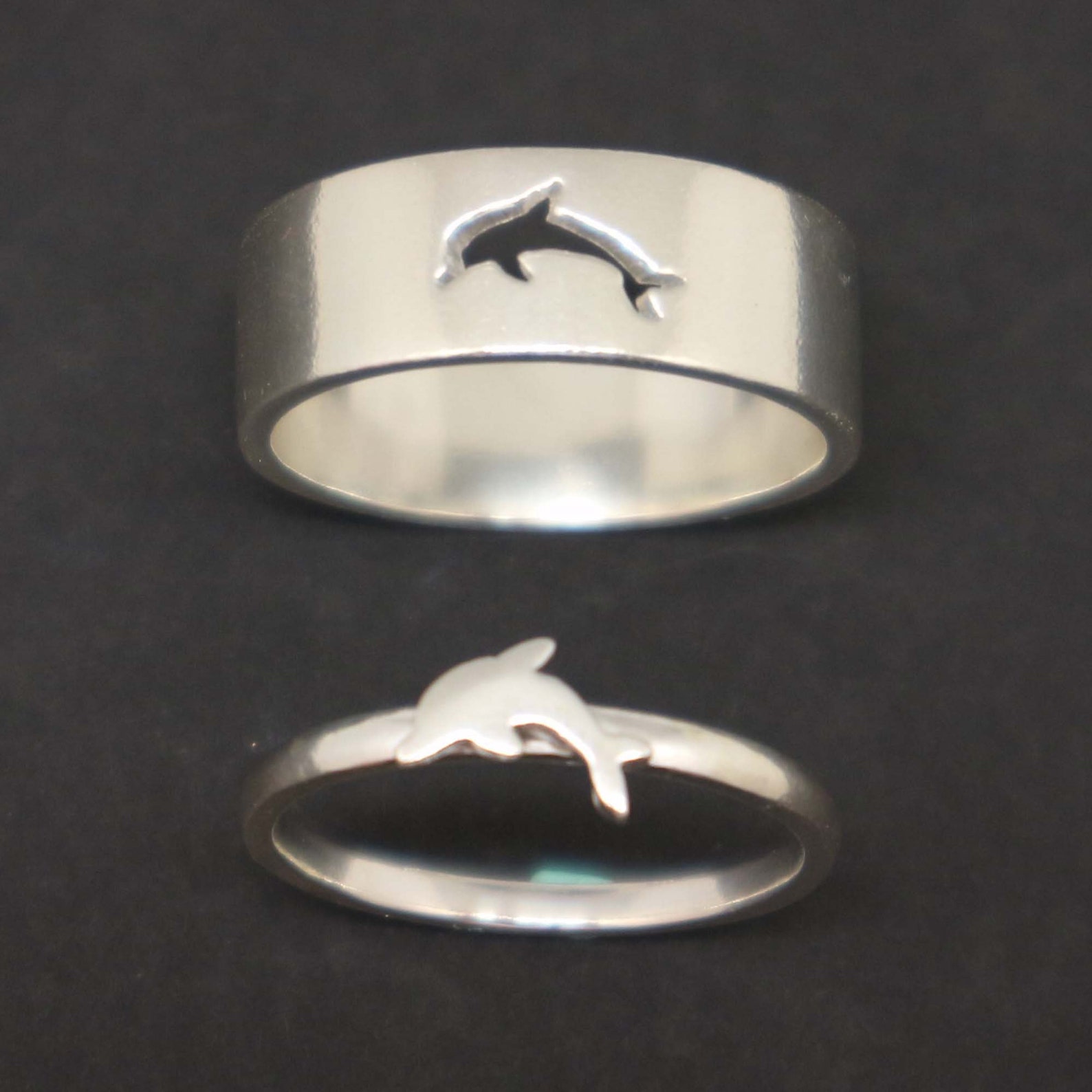 Silver Dolphin Promise Ring for Couple Fish Ring - Etsy