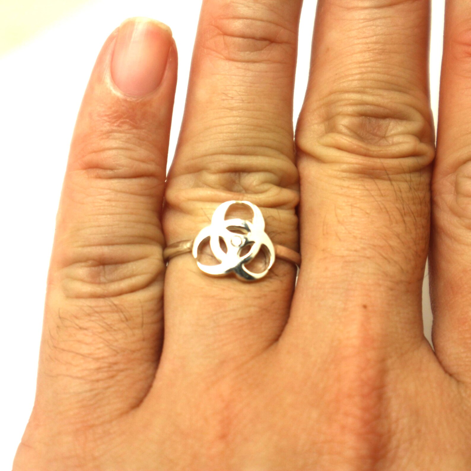 Silver Biohazard Symbol Ring Zombie Gift for Her Best - Etsy