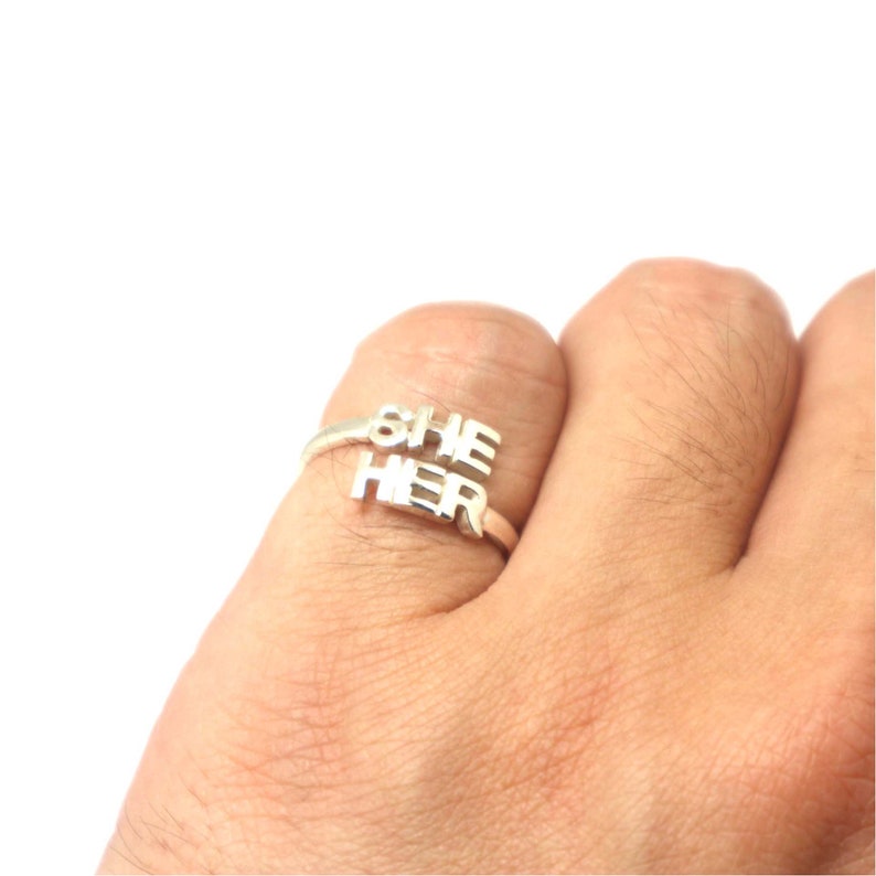 Pronoun Gender She Her Ring Pride Jewelry Trans | Etsy