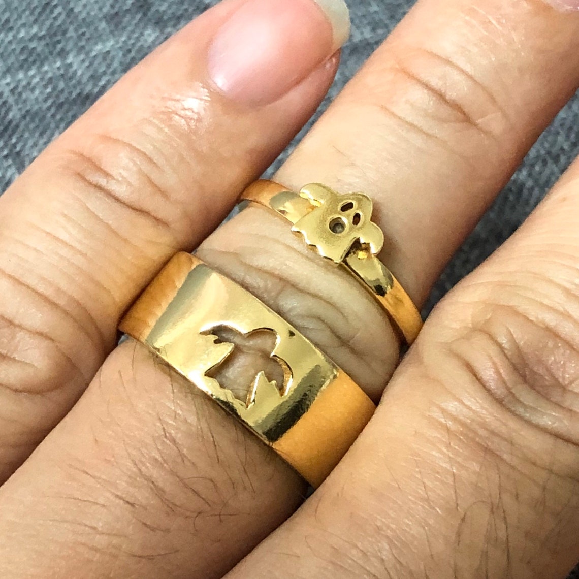 Ghost Promise Ring for Couples Sterling Silver Handmade - Etsy