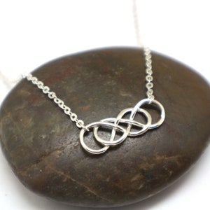 Silver Double Infinity Necklace - Statement Necklace, Infinity Jewelry ...