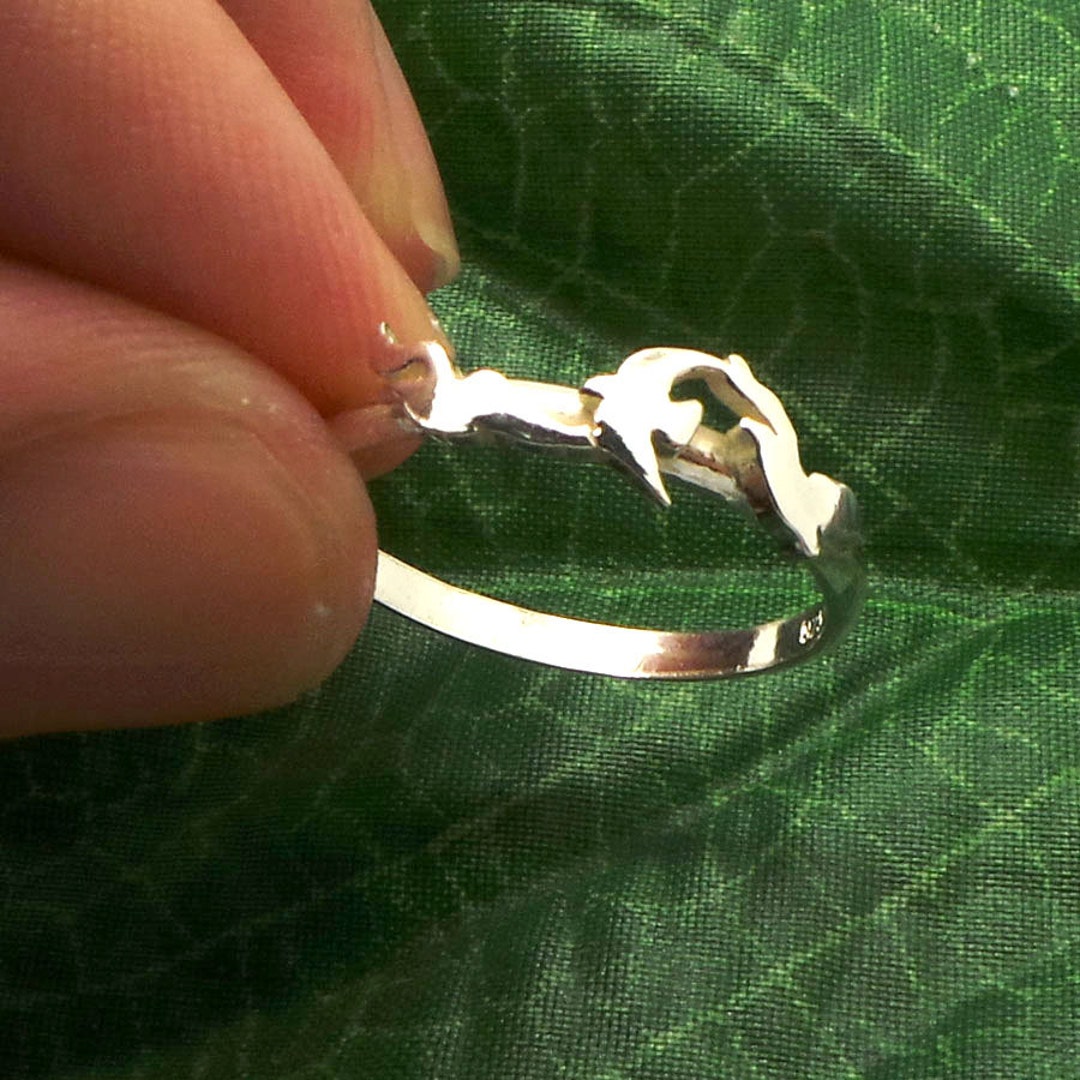 Three Birds Be Brave Always Silver Ring Simple Cute Inspired Ring, Midi ...