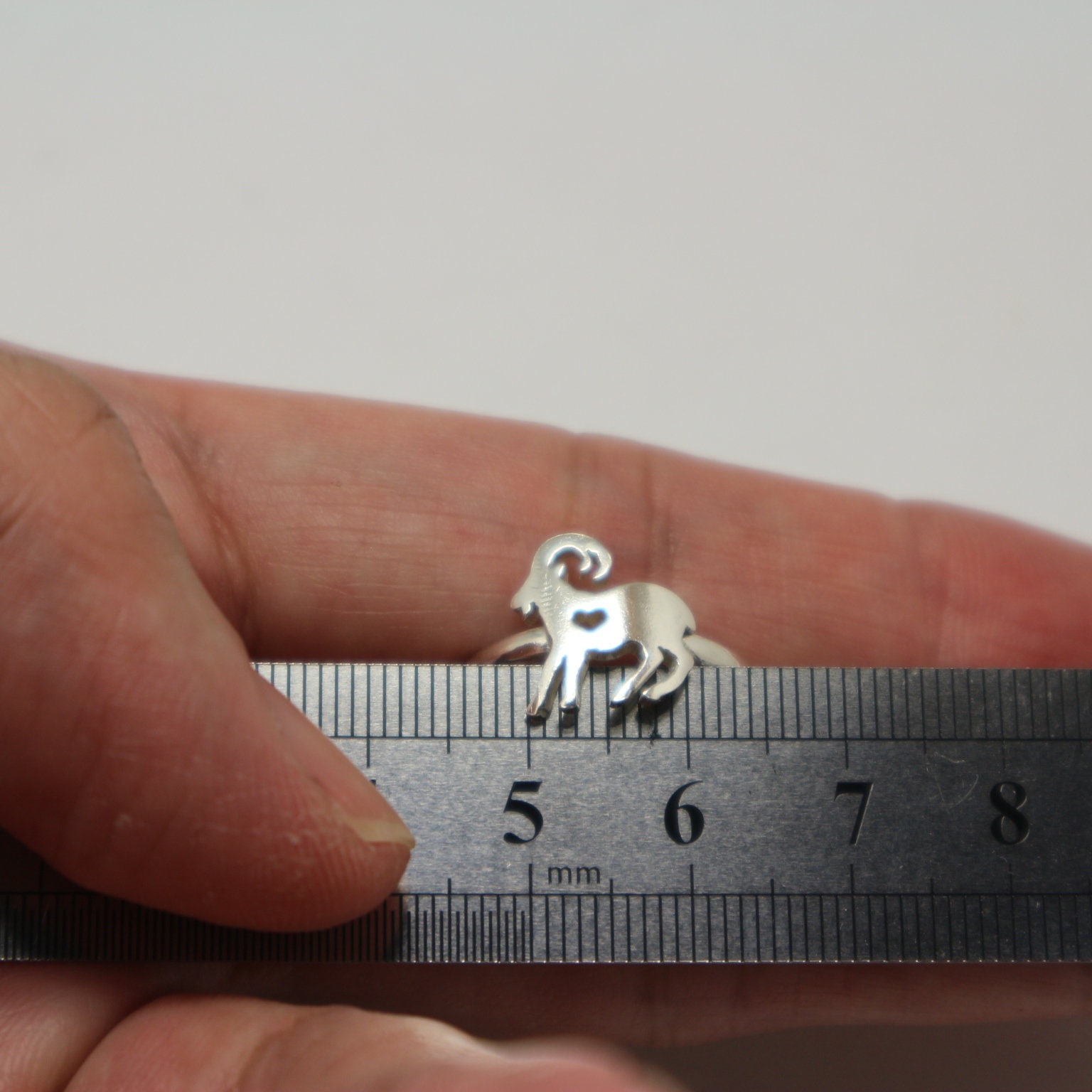 Silver Goat Ring Ram Goat Animal Jewelry Vegan Gift for | Etsy