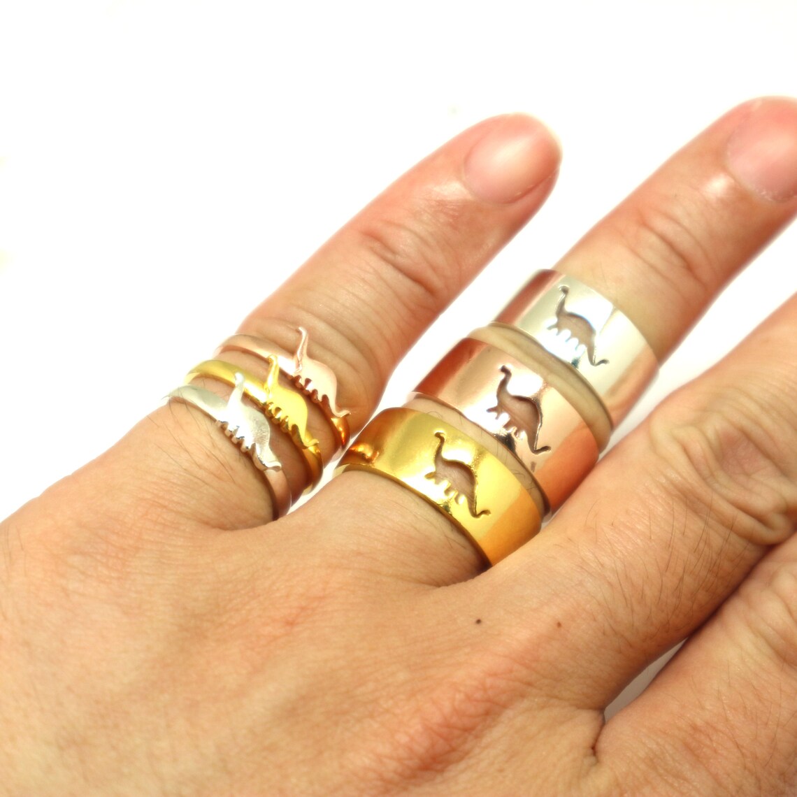 Will You Marry Me Ring Silver Dinosaur Jewelry Matching His | Etsy