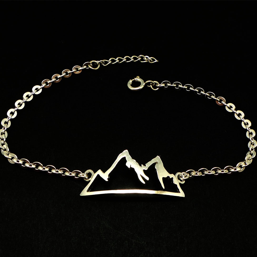 Silver Mountain Range Bracelet Mountain Jewelry Mountain - Etsy