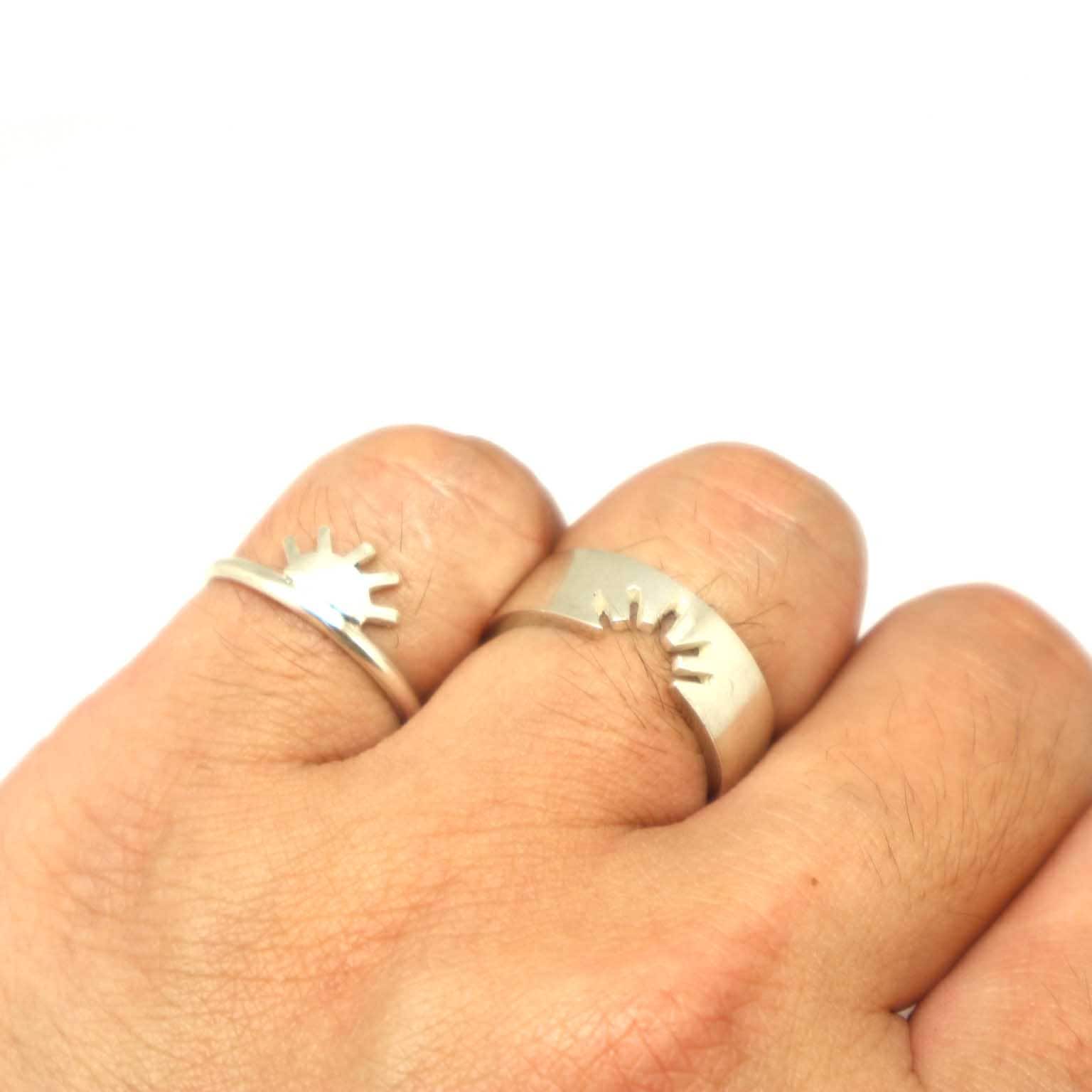 Sun Couple Set Promise Ring Sun Jewelry Sun Ring | Etsy